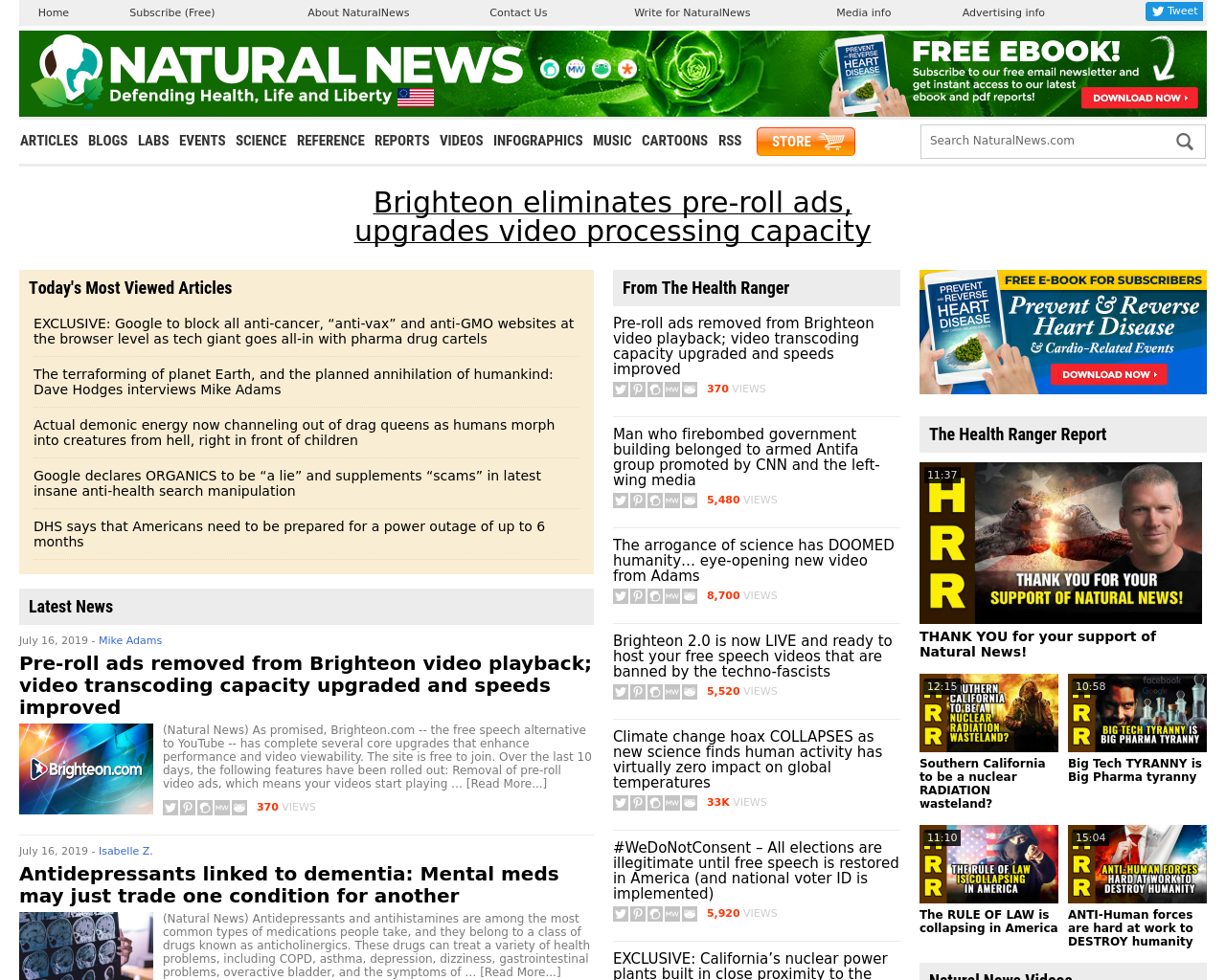 Natural News Advertising Mediakits, Reviews, Pricing, Traffic, Rate ...